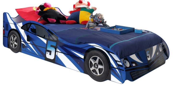No. 5 Racing Car Bed – Blue or Red – BEDS4U